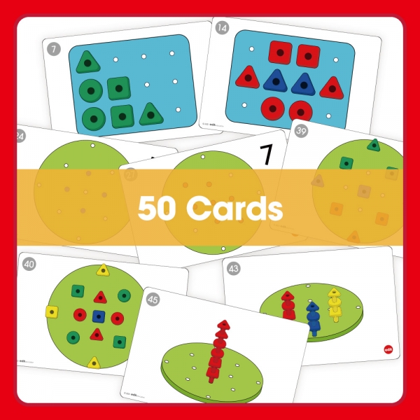 FunPlay Geo Pegs Set Activity Cards- Edx Education