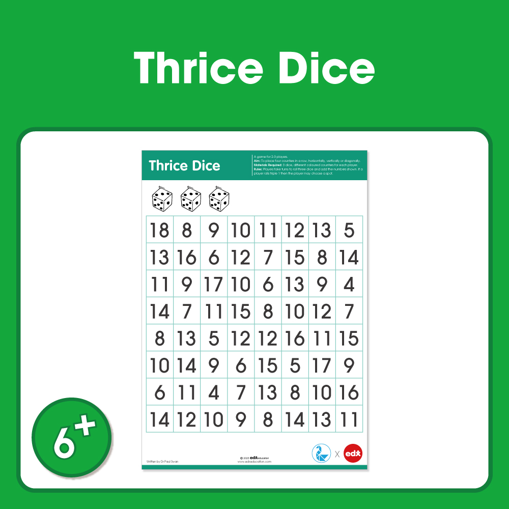 Edx Education Board Games Thrice Dice– Ages 6-9